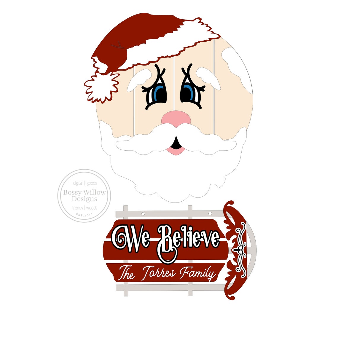 SVG Digital Instant Download Laser Cut File Santa Sled | Etsy