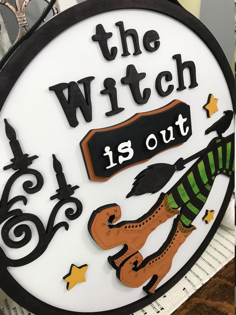 SVG Digital Instant Download Laser Cut File the Witch is in Out ...