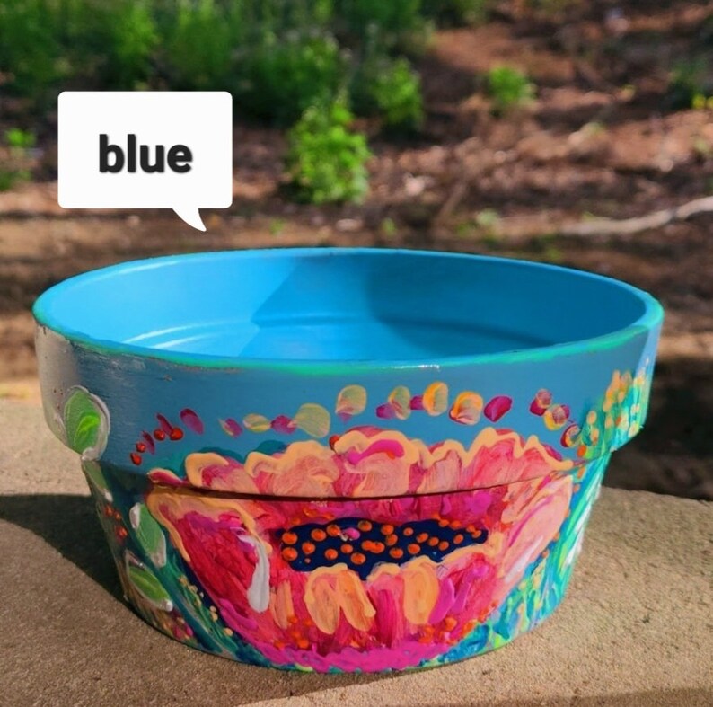 Handpainted Clay Shallow Succulent Plant Pots - Etsy
