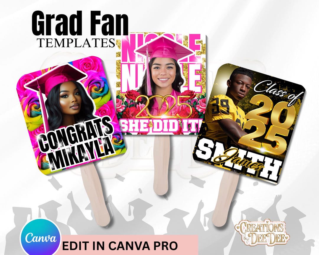 Class of 2025 Graduation Fan Template – Editable Canva Pro DIY ...