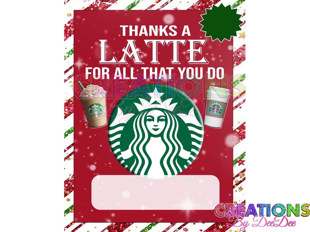 Thanks a Latte | Christmas-money Holder Card Template - Etsy