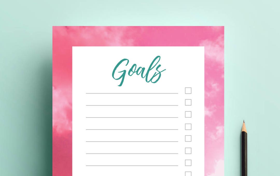 Goals List Notes Organiser Planner - Etsy