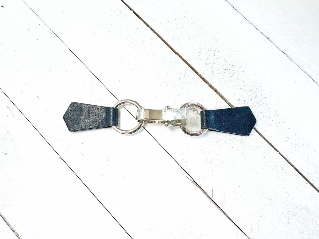 NEW Silver Buckle & Blue Leather Cinch Clip, Skinny Belt Alternative ...