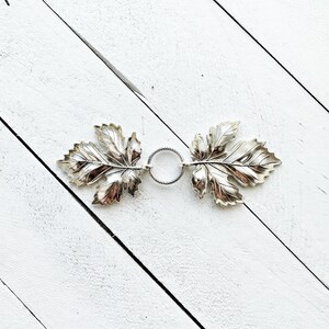 Silver Leaf Cloak Clasp "sylvan" | Dress Cinch Clip | Festival Cape ...