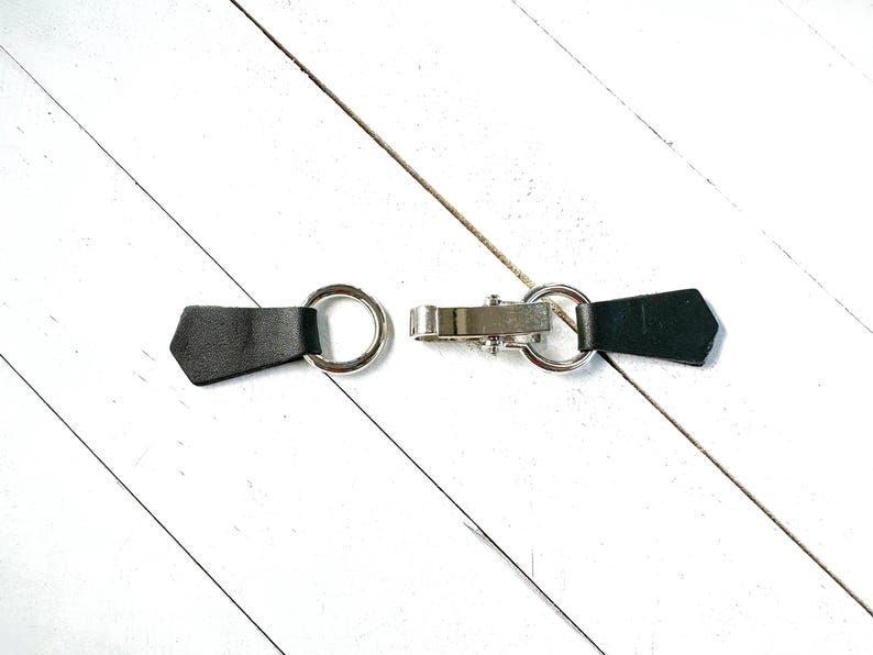 Silver Buckle & Black Leather Cinch Clip, Skinny Belt Alternative for ...