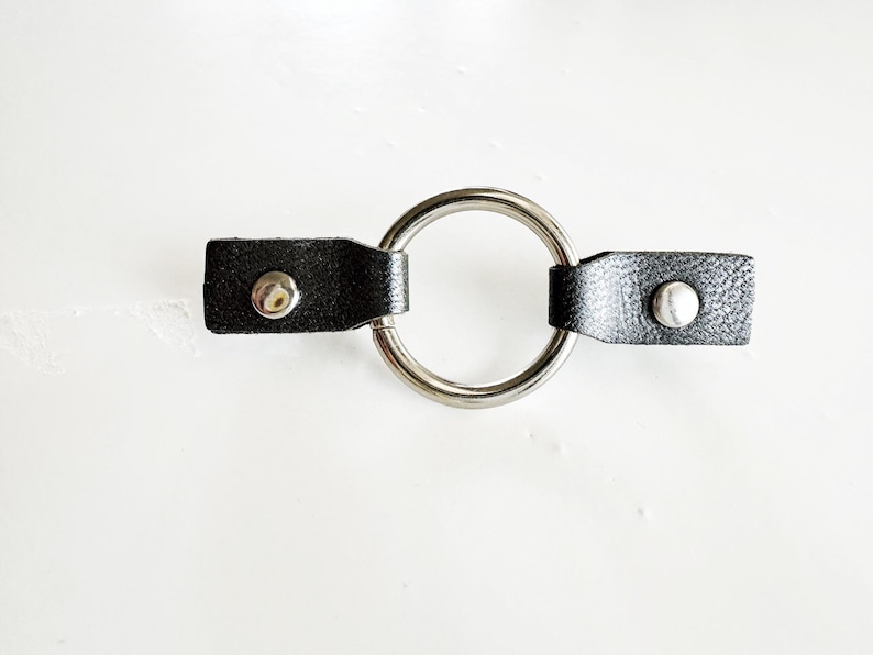 Dress Cinch Clip | Silver Ring & Black Leather Sweater Clip | Unique ...