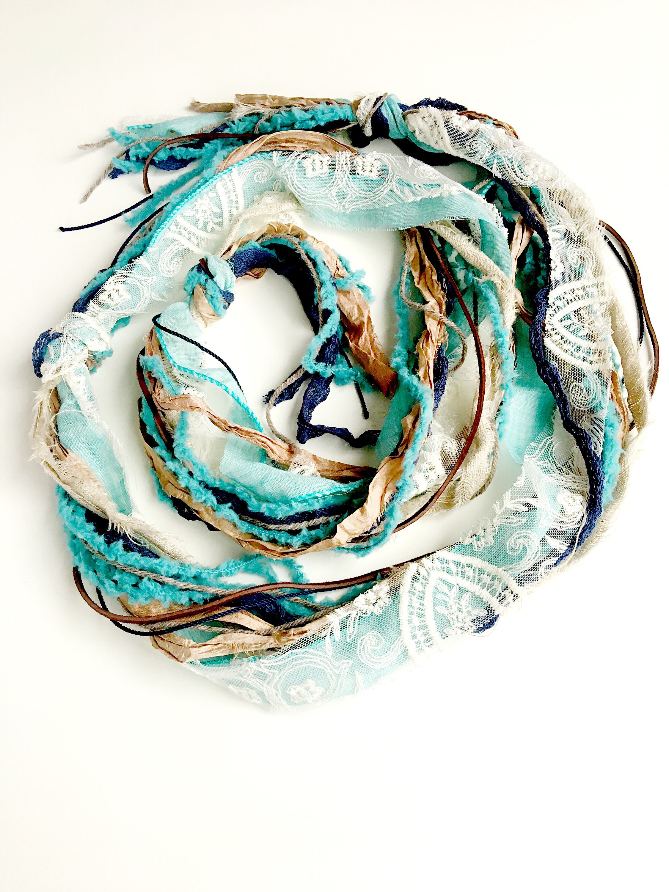 Boho Head Scarf Hippie Headband Bohemian Romance Hair Wrap Etsy