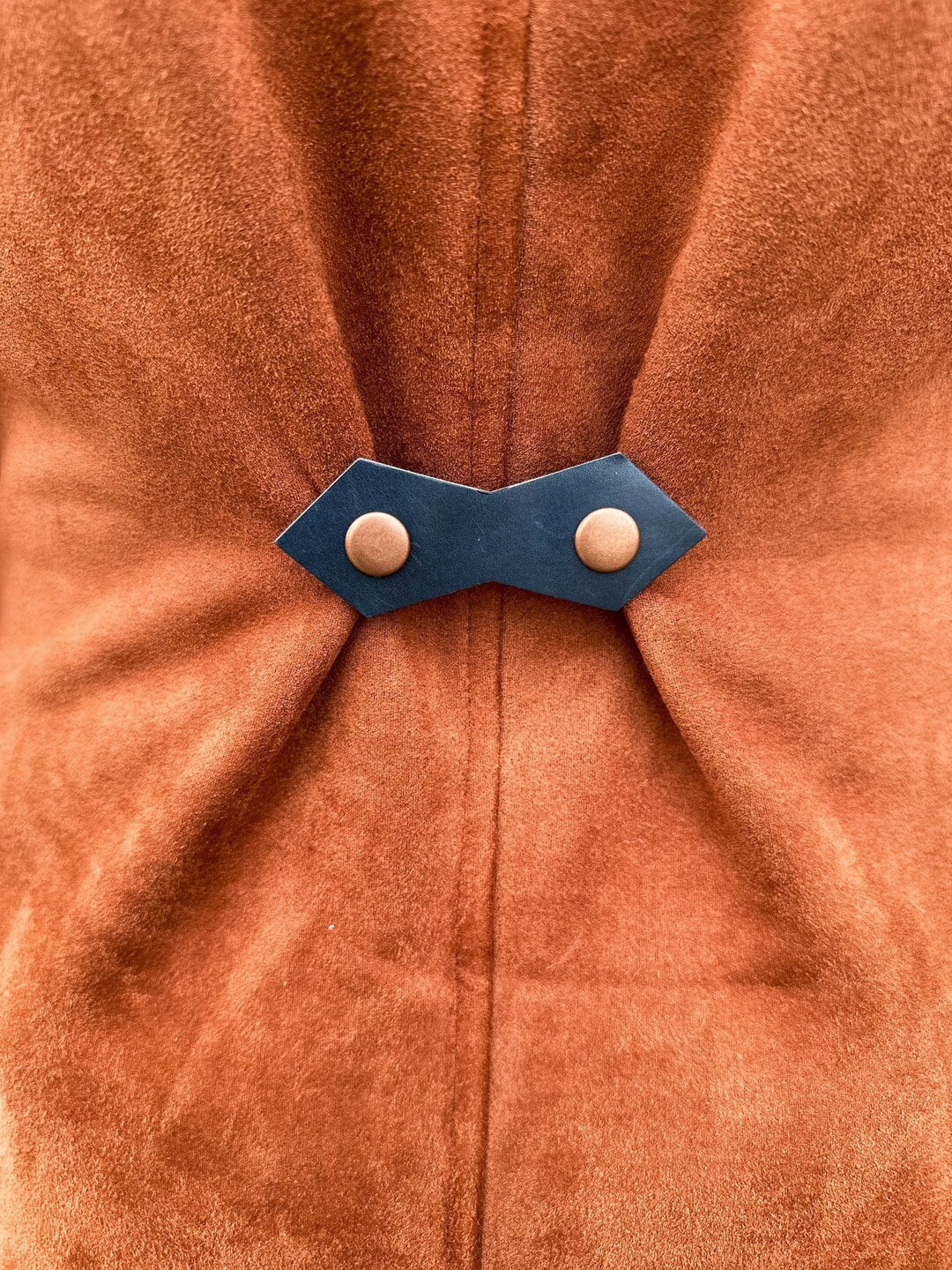 NEW Cinch Clip Blue Leather & Copper Clothing Fasteners Cloak Clasp ...