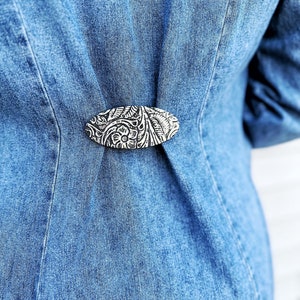 NEW Cinch Clip | Silver & Black Leather Closure for Jackets, Shirts ...