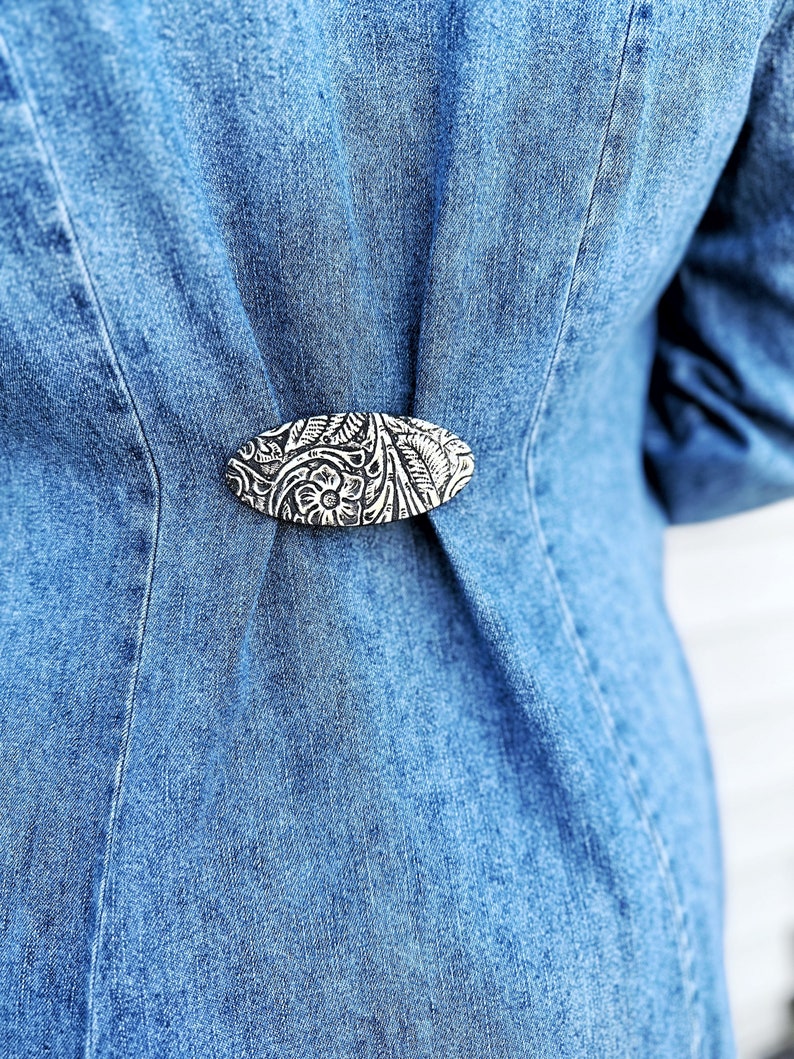 NEW Cinch Clip | Silver & Black Leather Closure for Jackets, Shirts ...