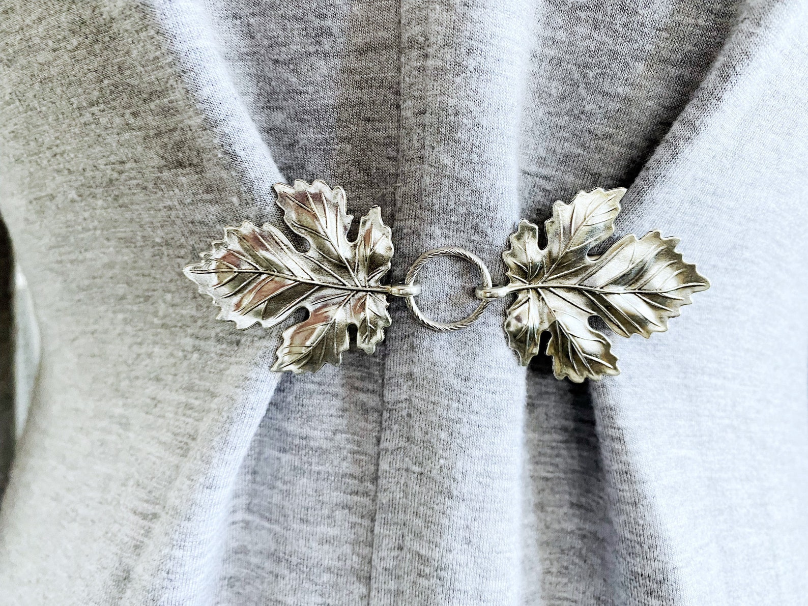 Silver Leaf Cloak Clasp "sylvan" | Dress Cinch Clip | Festival Cape ...