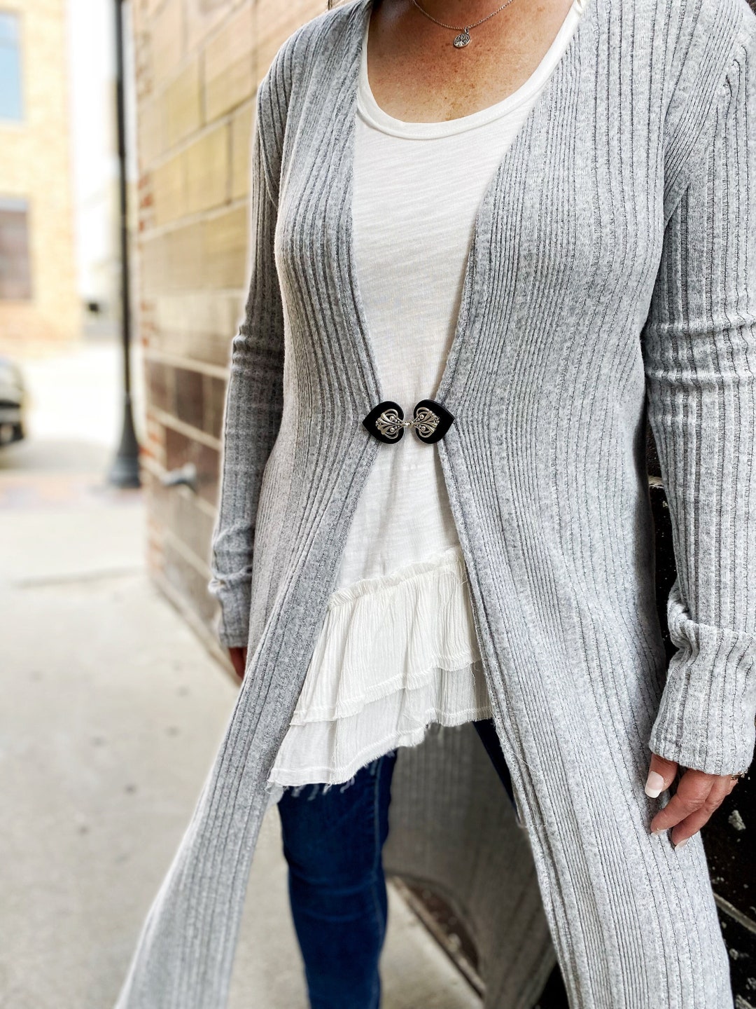 Cinch Clip | Waist Cincher | Silver on Black Leather Dress Clips ...