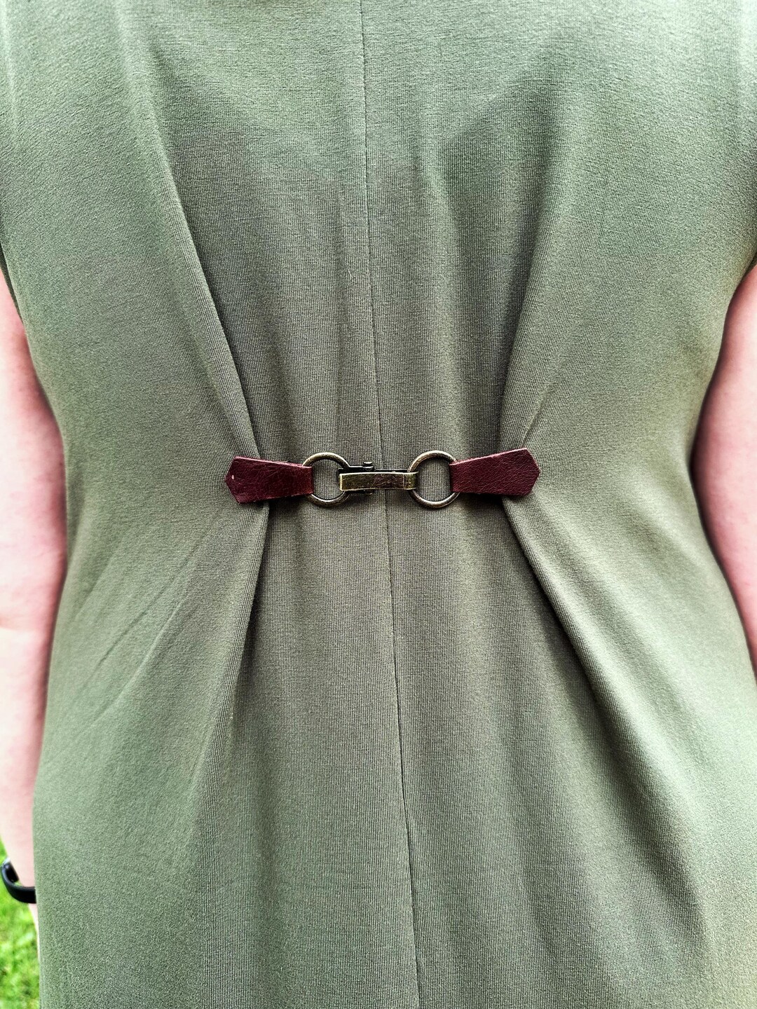 NEW Bronze Buckle & Dark Brown Leather Cinch Clip, Skinny Belt ...