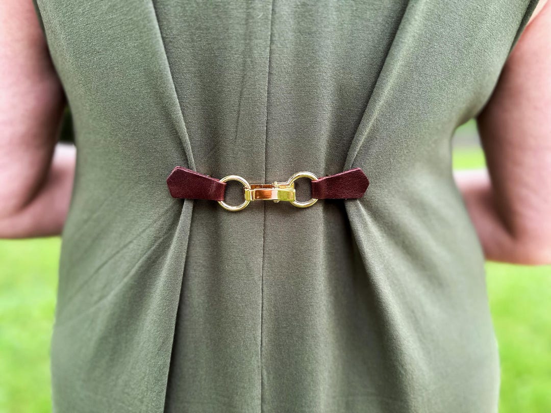 NEW Gold Buckle & Dark Brown Leather Cinch Clip, Skinny Belt ...