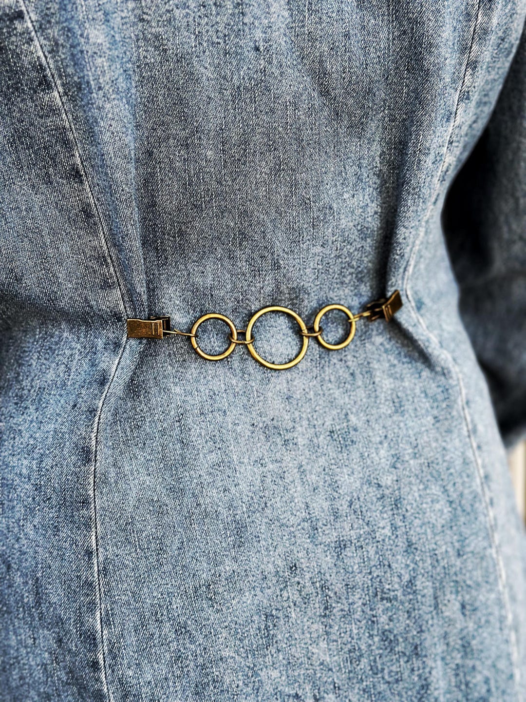 Bronze Rings Cinch Clip | Metal Minimalist Cloak Clasp | 3 Rings Dress ...