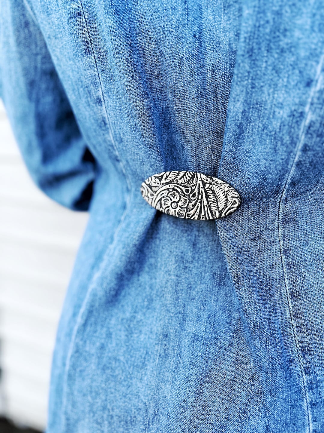 NEW Cinch Clip | Silver & Black Leather Closure for Jackets, Shirts ...