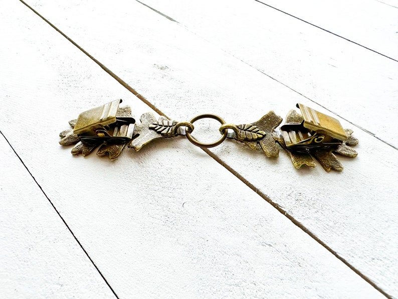 Pair of Oak Leaf Cloak Clasp | Set of 2, "terebinth" Silver & Bronze ...