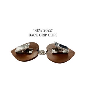 Cinch Clip | Cloak Clasp | Silver & Brown Leather Dress Clips | Waist ...