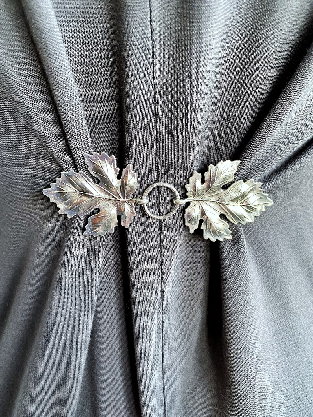 Silver Leaf Cloak Clasp "sylvan" | Dress Cinch Clip | Festival Cape ...