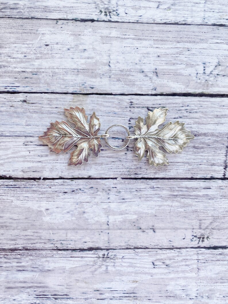 Silver Leaf Cloak Clasp sylvan Dress Cinch Clip - Etsy