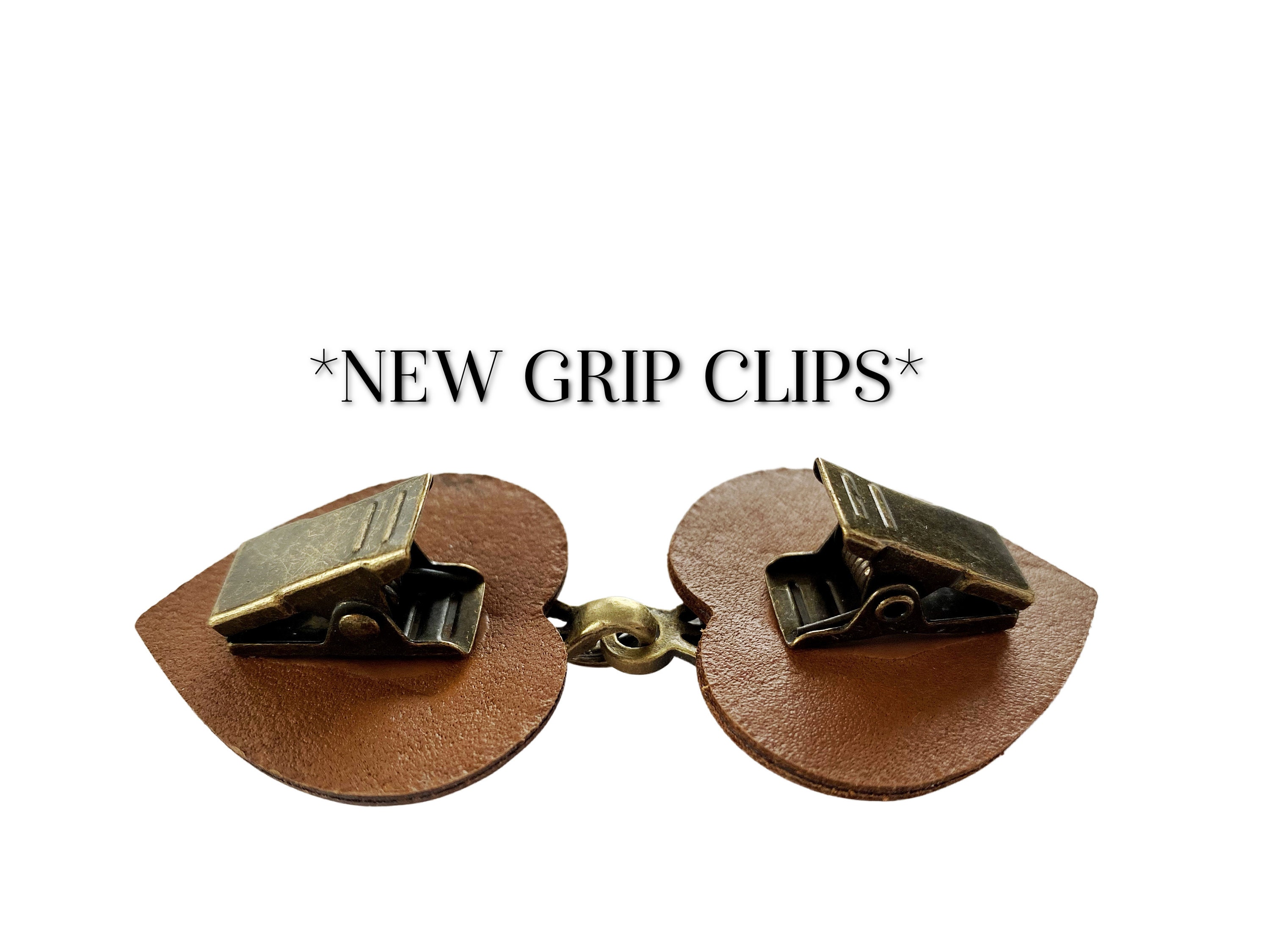 Sweater Clip | Cloak Clasp | Bronze & Brown Leather Dress Clips | Waist ...