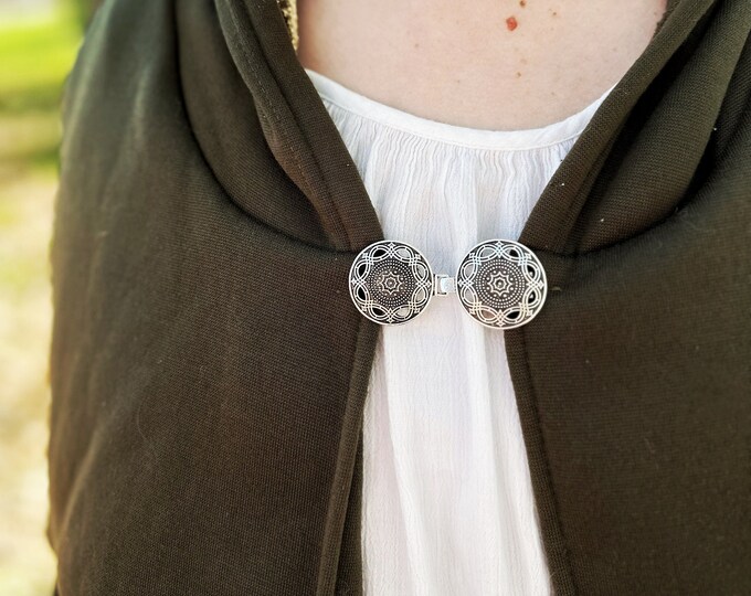 NEW Silver, Bronze Medallion Cloak Clasp | Hook & Eye Medieval ...