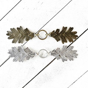 Pair of Oak Leaf Cloak Clasp | Set of 2, "terebinth" Silver & Bronze ...
