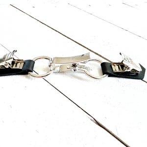 NEW Silver Buckle & Black Leather Cinch Clip, Skinny Belt Alternative ...