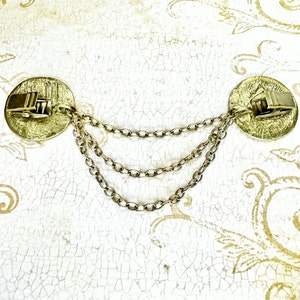 NEW Bronze Medallion With Chains Cloak Clasp Medieval Medallions Viking ...