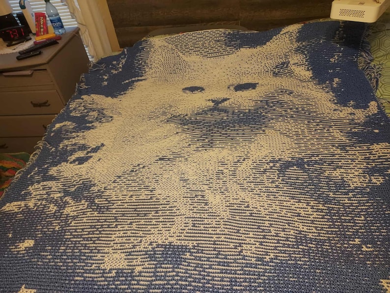 Overlay Mosaic Crochet, "white Cat" Pattern, PDF Written Pattern, Big ...