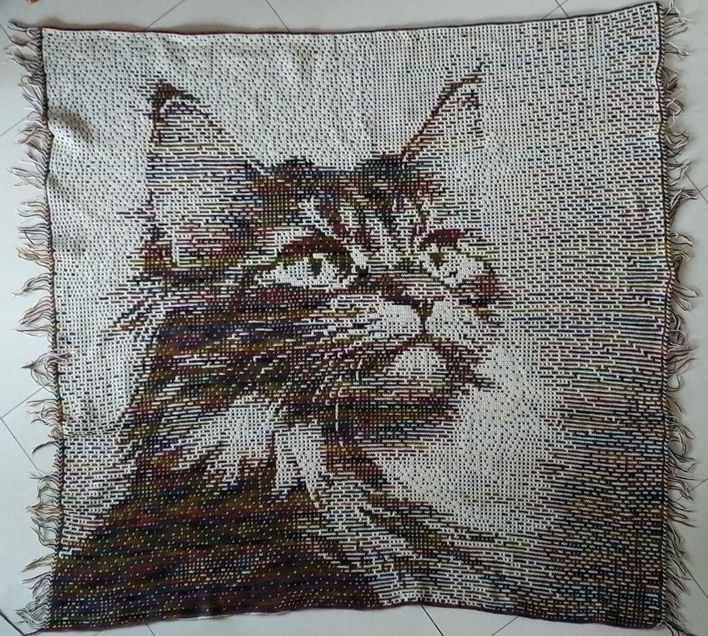 Overlay Mosaic Crochet Pattern, "brown Cat", PDF Written Pattern Row by ...