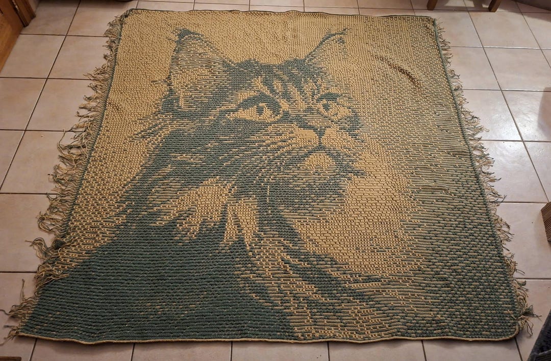 Overlay Mosaic Crochet Pattern, "brown Cat", PDF Written Pattern Row by ...