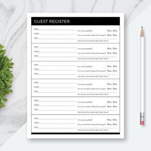 Open House Real Estate Please Sign in Forms Guest Register - Etsy