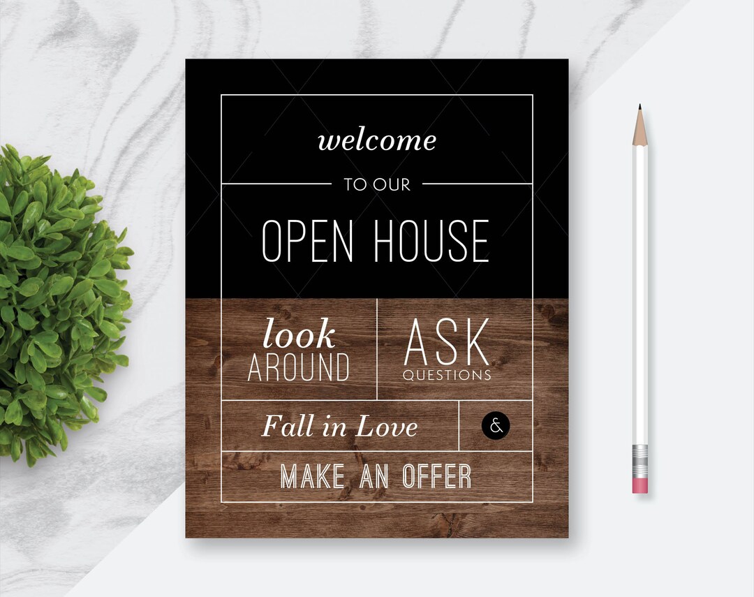 Real Estate Open House Signs Welcome to Open House Please - Etsy