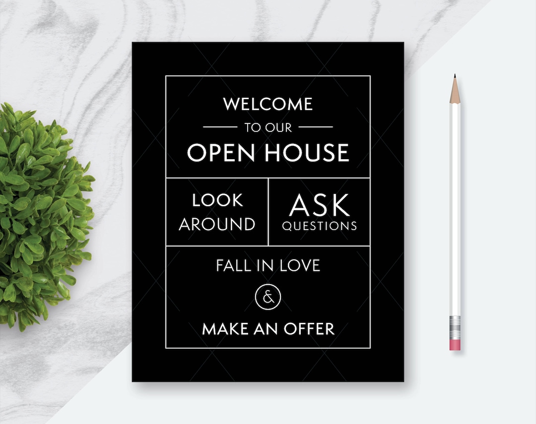 Real Estate Open House Signs Welcome to Open House Please - Etsy