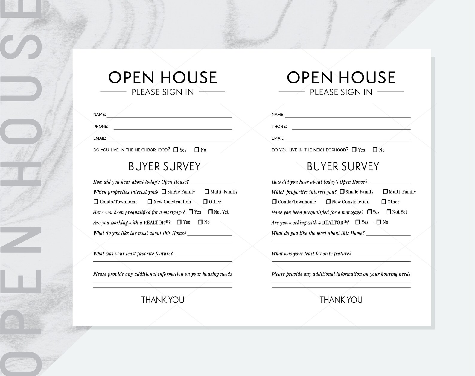 PDF Realty ONE Group Open House Real Estate Please Sign in | Etsy