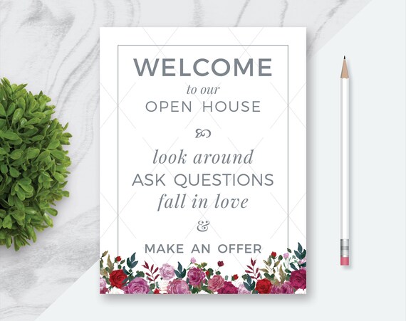 Real Estate Open House Signs Welcome to Open House Please | Etsy