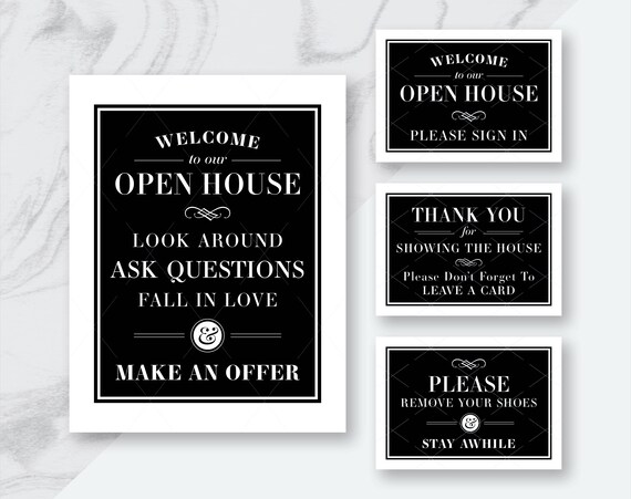 Real Estate Open House Signs Welcome to Open House Please - Etsy