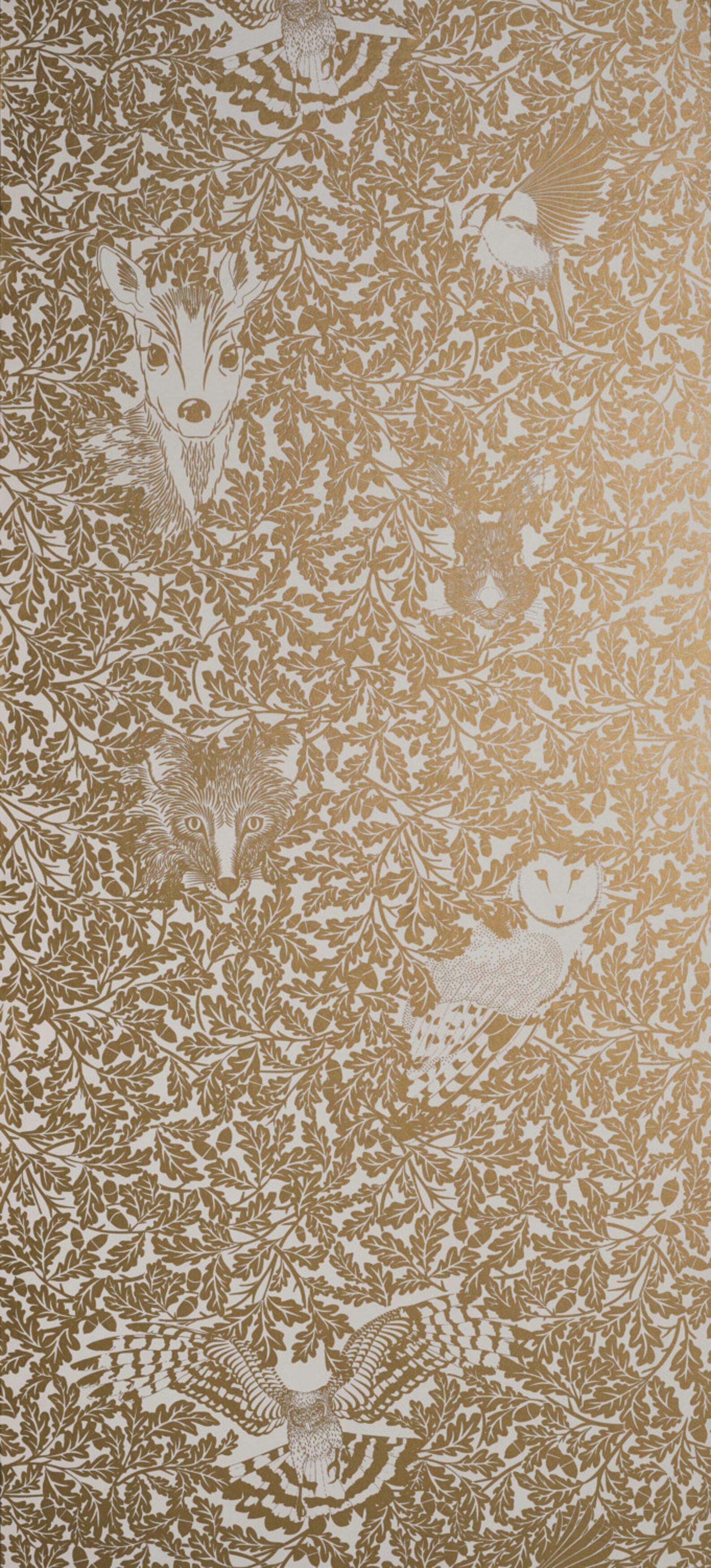FOREST Gold Hand Screen Print Wallpaper 10 Meter Roll - Etsy