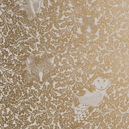 FOREST Gold Hand Screen Print Wallpaper 10 Meter Roll - Etsy
