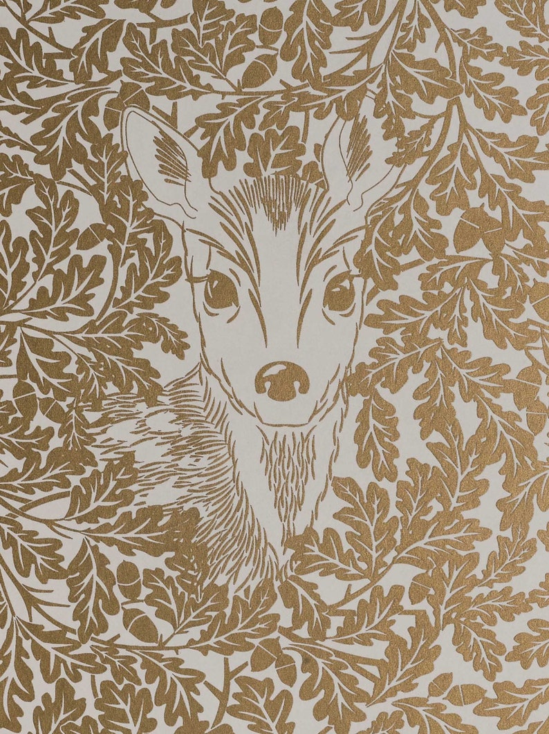 FOREST Gold Hand Screen Print Wallpaper 10 Meter Roll - Etsy
