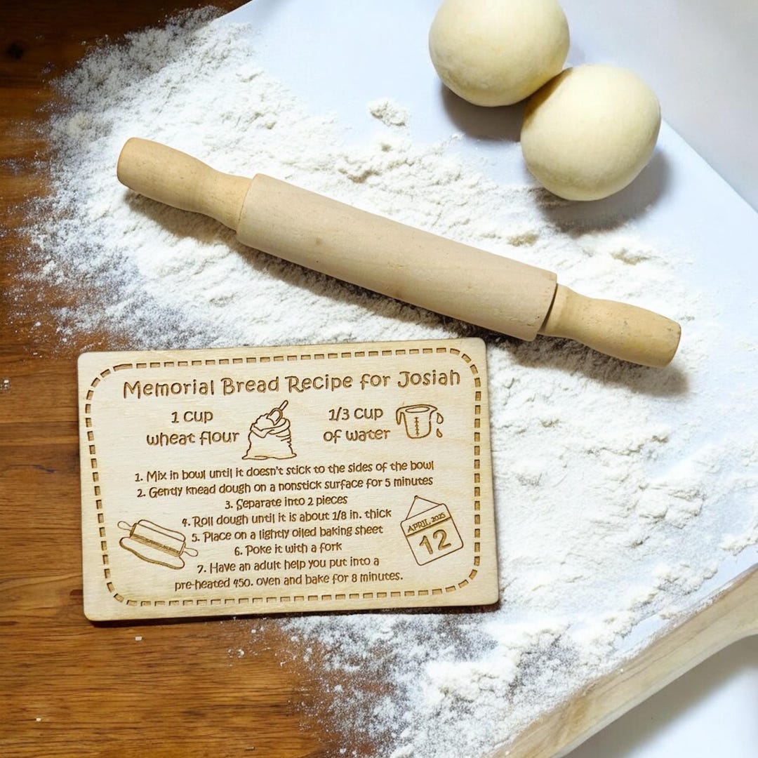 Memorial Bread Wooden Recipe Card for Kids - Etsy