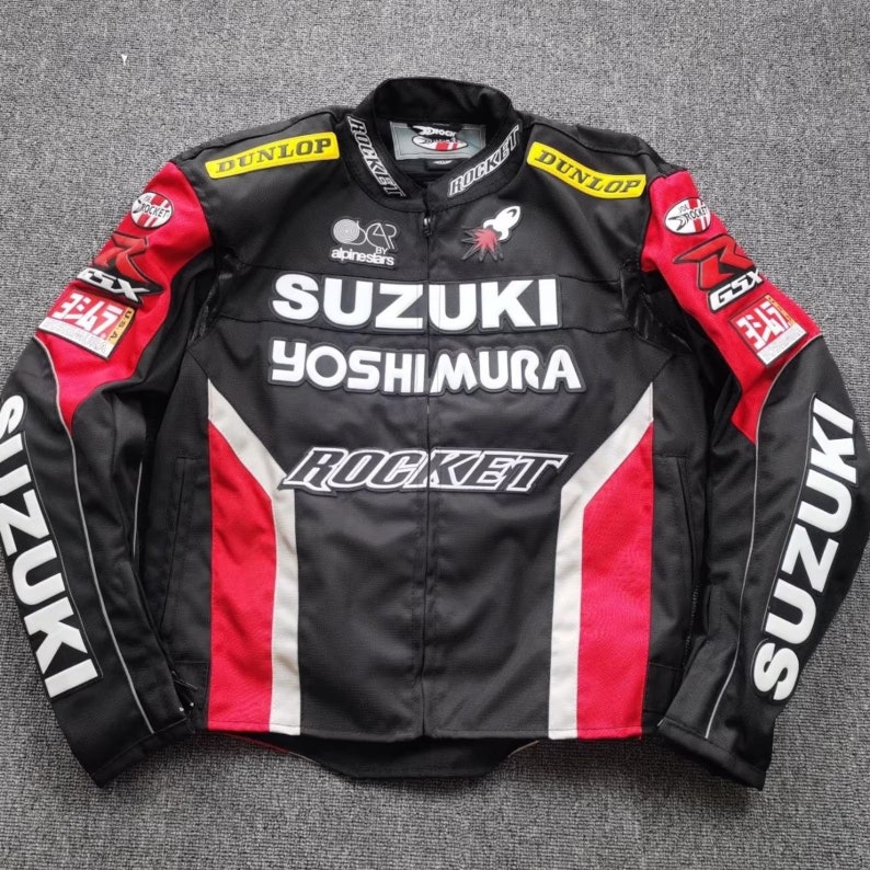SUZUKI Leather/textile Jacket, Motorcycle Riding Suit, Racing Rider ...