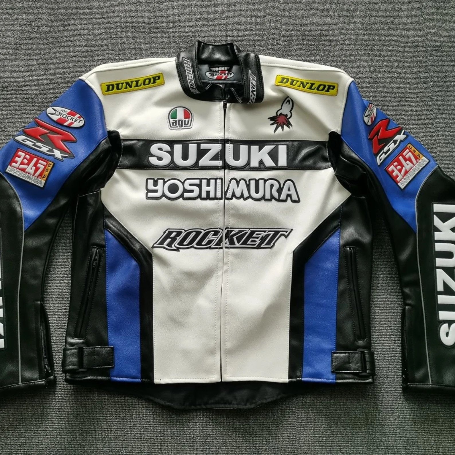 SUZUKI Leather/textile Jacket, Motorcycle Riding Suit, Racing Rider ...