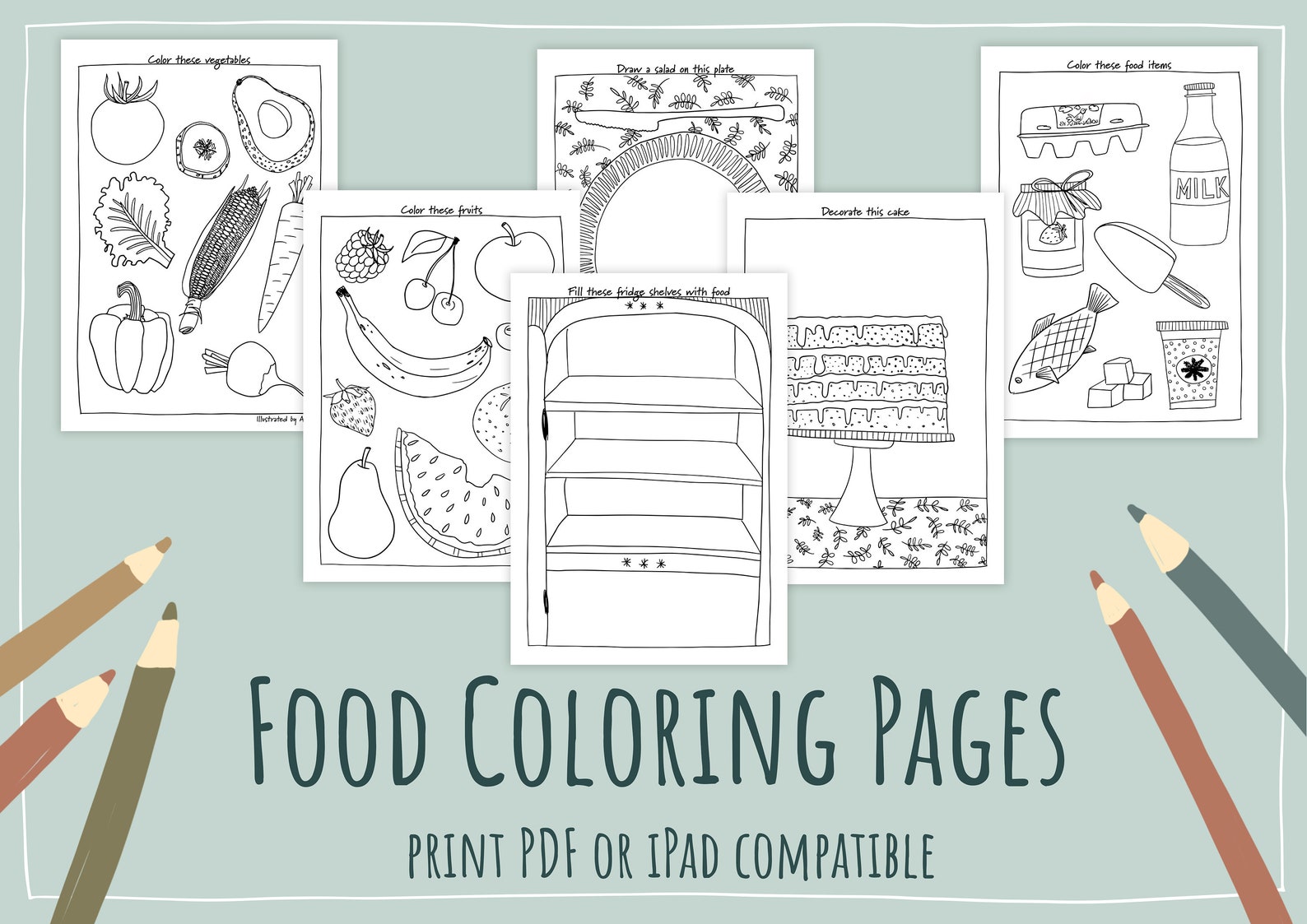 Food Coloring Activity Pages PDF Digital Instant Download - Etsy