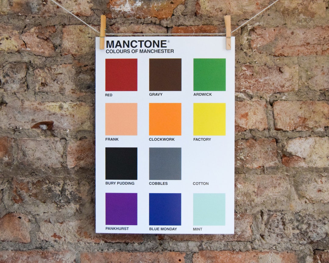 Manctone A3 Print Manchester Colour Swatches Card Manc and - Etsy