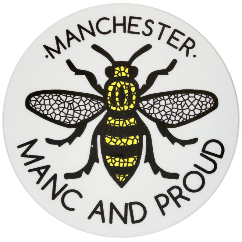 Manc and Proud Mosaic Bee Sticker Manchester Worker Bee - Etsy