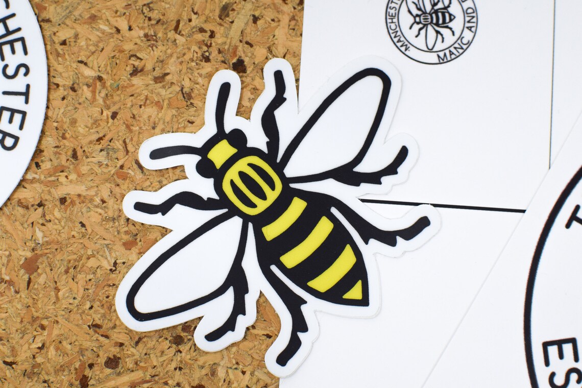Manchester Worker Bee Sticker Vinyl Sticker Mancunian Gift - Etsy UK