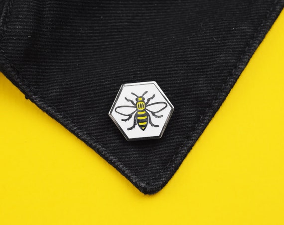 Manchester Bee Hexagon Enamel Pin Badge Nickel-free Metal | Etsy