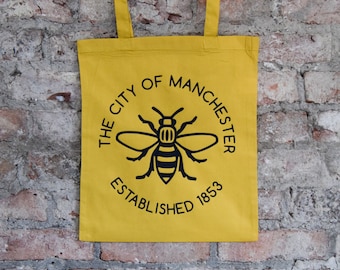 Manchester Bee Tote Bag - Etsy UK
